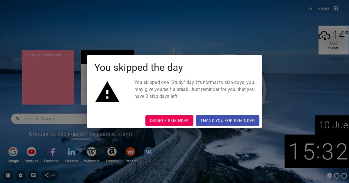 Minimalist Productive - New Tab Theme Market
